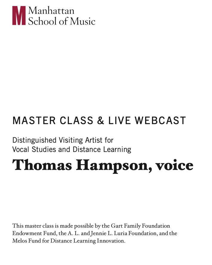 Thomas Hampson Masterclass – Eunsung Lee